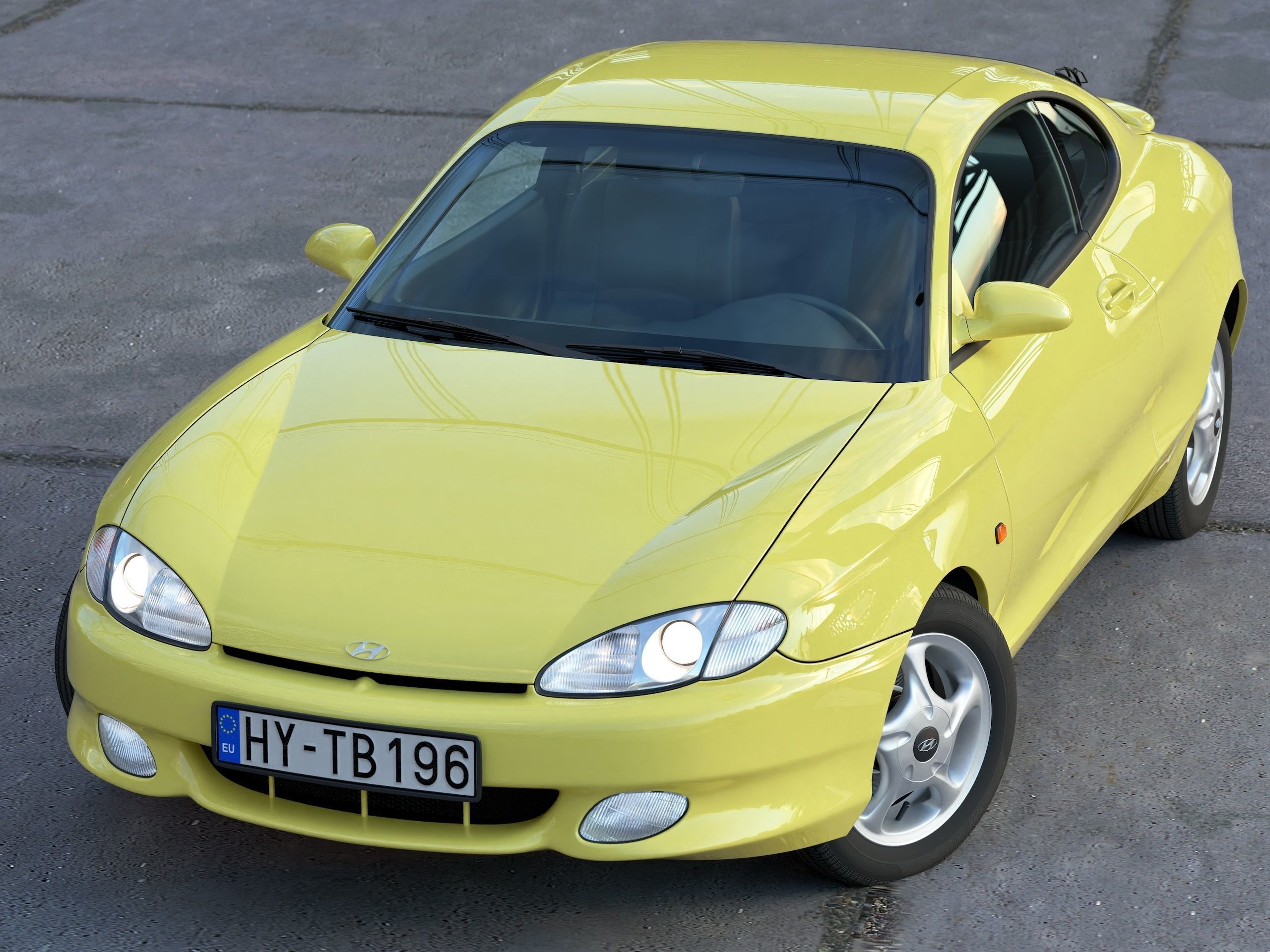 Hyundai Tiburon Coupe 1996 3D model animated rigged | CGTrader