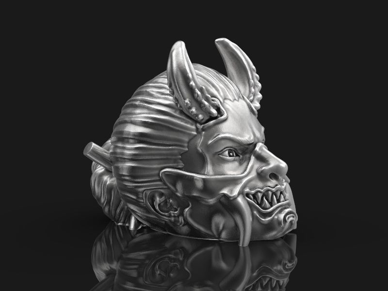The Japanese demon head 3D model 3D printable | CGTrader