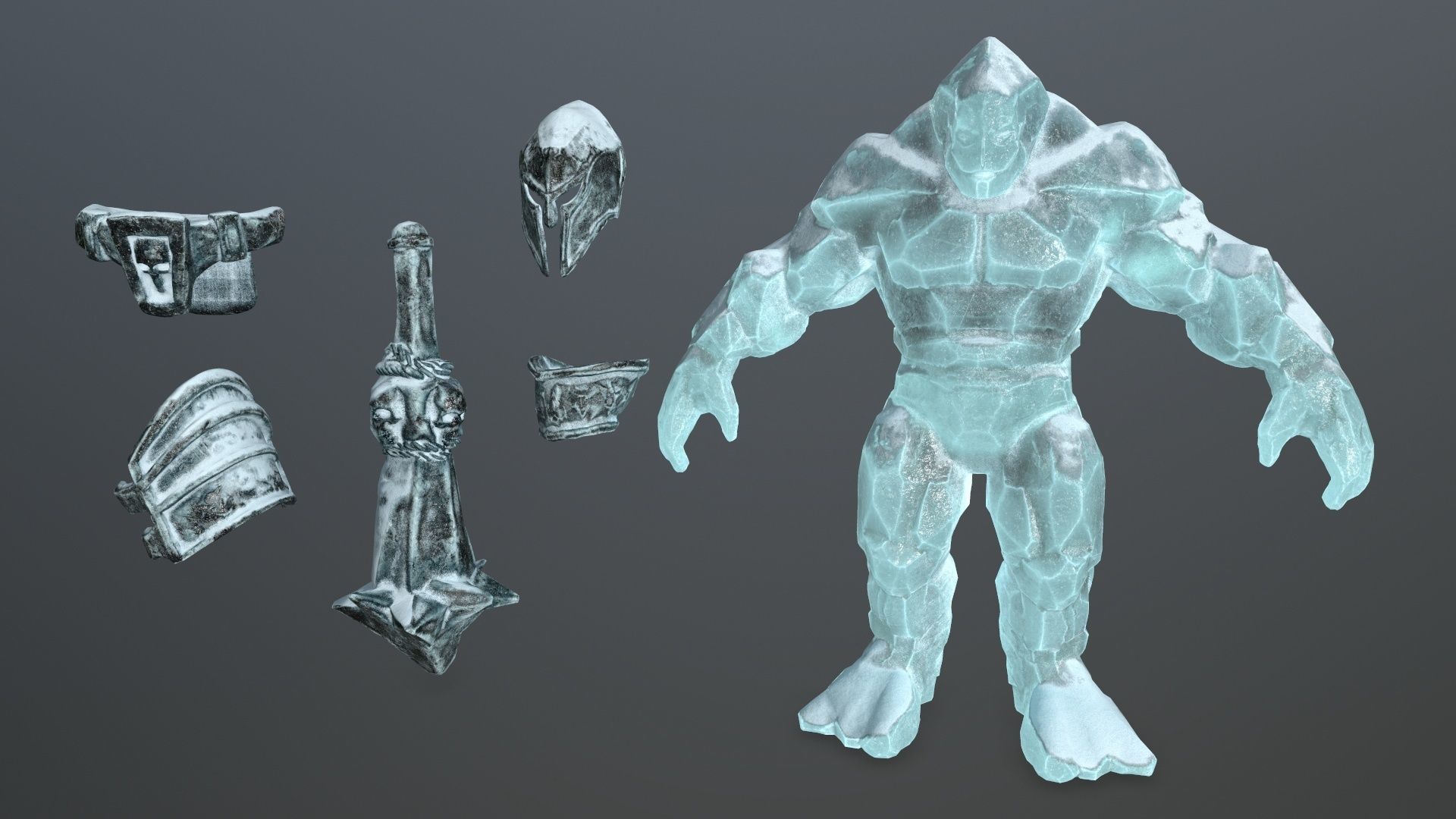 3D model ice monster VR / AR / low-poly | CGTrader