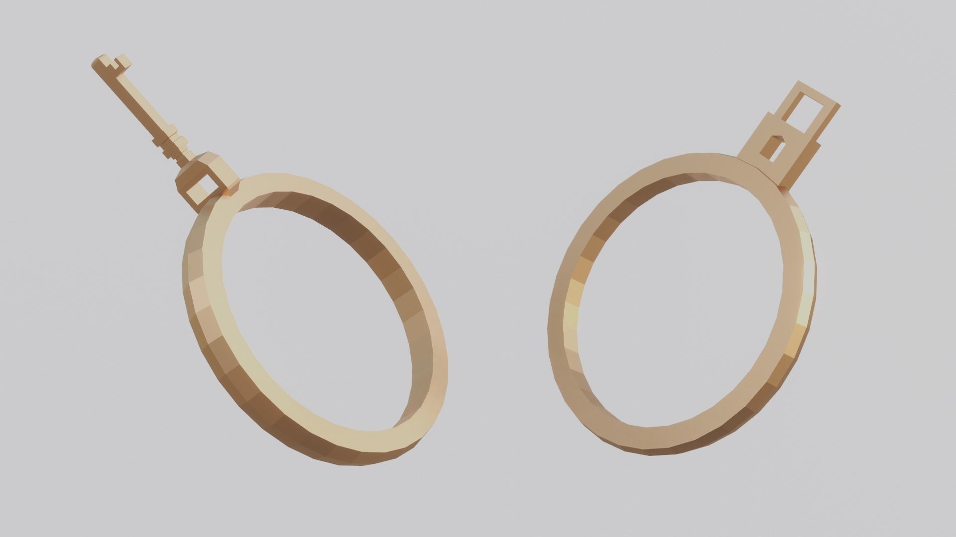 key and lock rings 3D model 3D printable | CGTrader