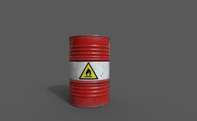 3D model Barrel flammable - PBR Game Ready model VR / AR / low-poly ...