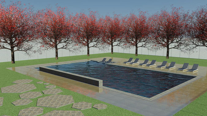 Pool design 3D model 3D printable | CGTrader