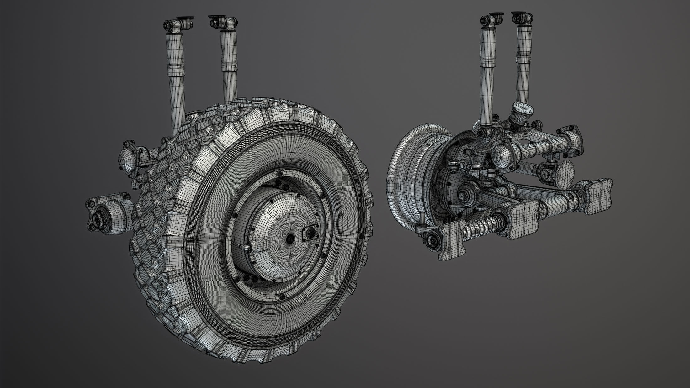 BTR-4E or BTR-80 Suspension and Wheel High-Poly 3D model | CGTrader