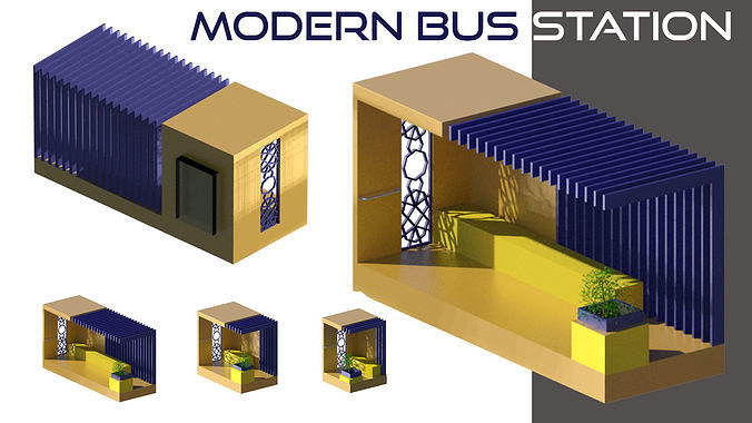 modern bus station 3D model | CGTrader