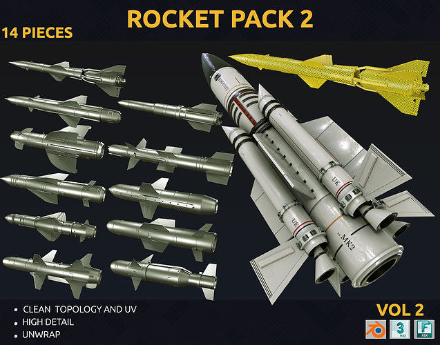 3D model rocket pack - VOL 02 VR / AR / low-poly | CGTrader