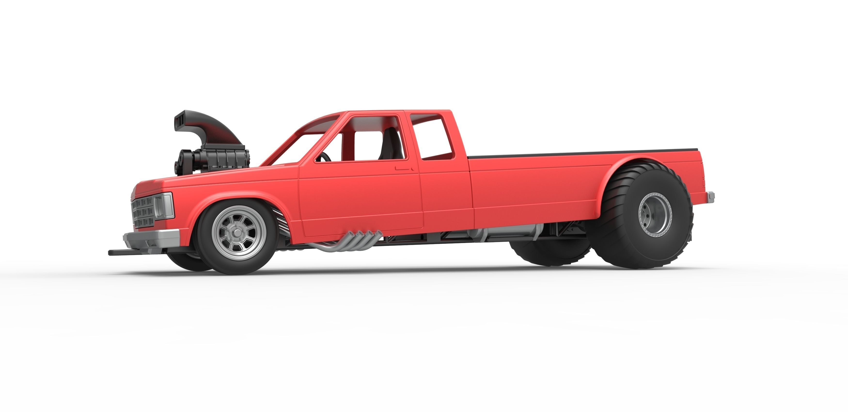 Diecast pulling truck 2wd 2 Scale 1 to 25 3D model 3D printable | CGTrader