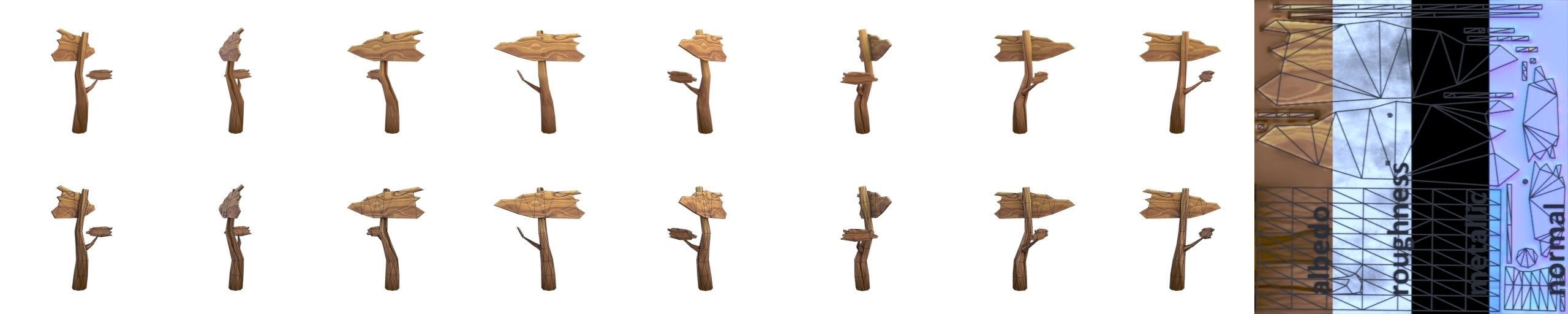 3D model Guidepost Pack 90-99 VR / AR / low-poly | CGTrader