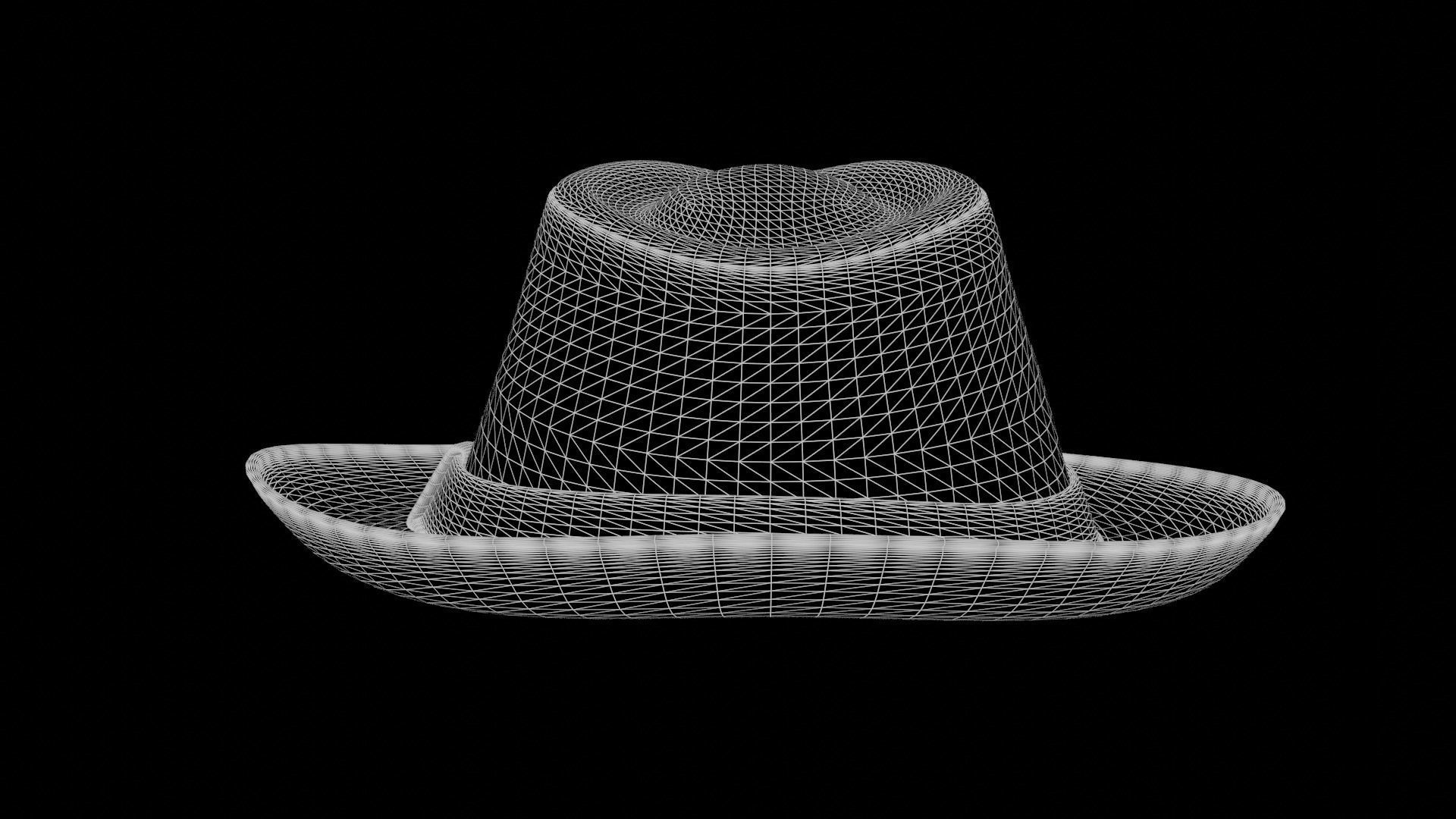3D model Fedora hat 3 Realistic materials pack unlimited colors VR / AR ...