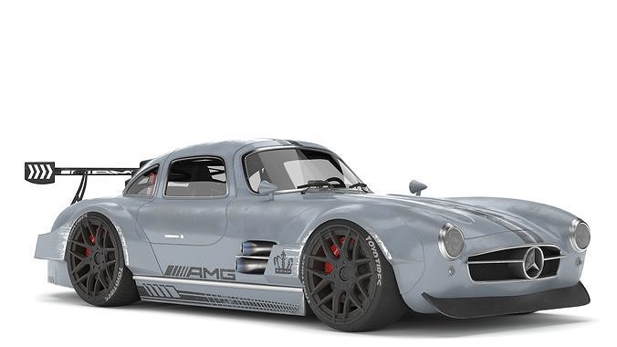 mercedes benz sl 300 gullwing widebody 3D model | CGTrader
