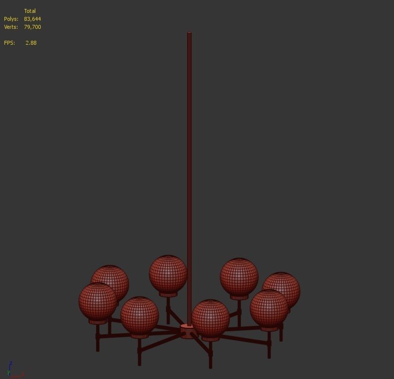 Camryn Metal and Glass Chandelier free VR / AR / low-poly 3D model ...