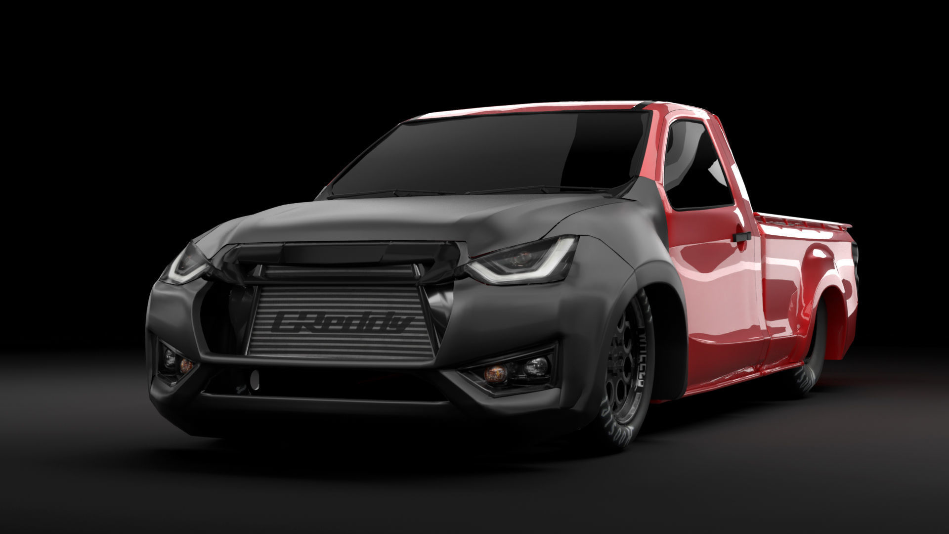 NEW ISUZU D MAX spark dragster racing style 3D model | CGTrader