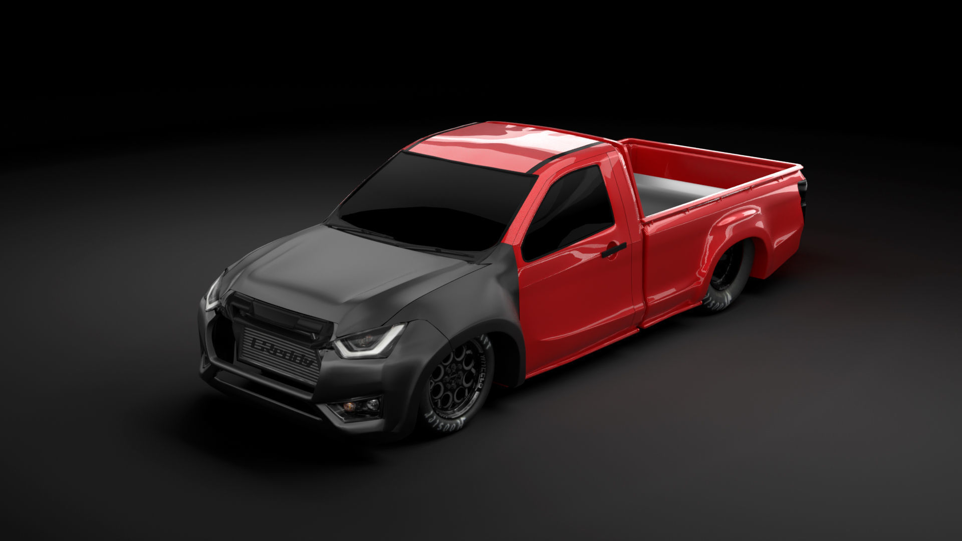 NEW ISUZU D MAX spark dragster racing style 3D model | CGTrader