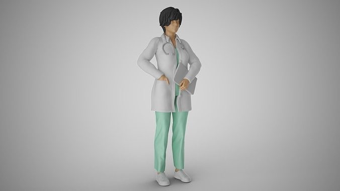 Paramedic female doctor 3D model 3D printable | CGTrader