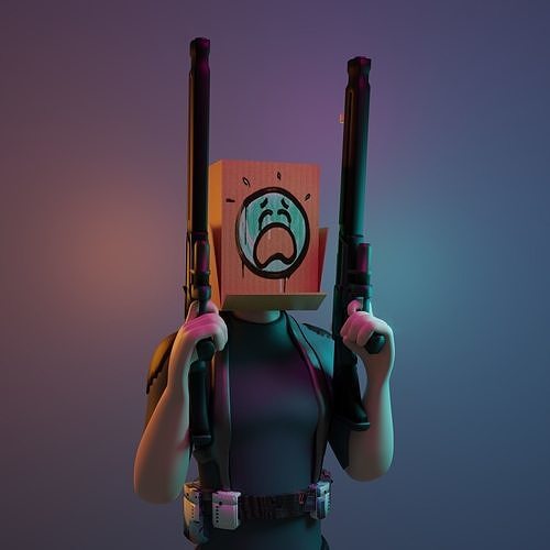 Character with gun 3D model | CGTrader