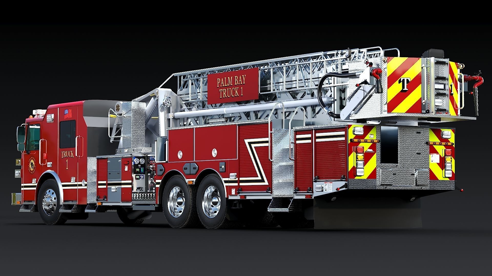 3D model Fire Truck Aerial Platform Palm Bay VR / AR / low-poly | CGTrader