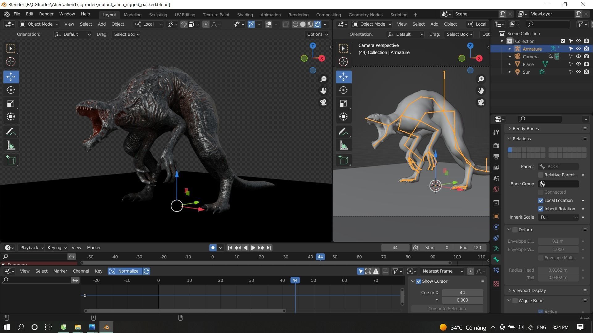 3D model Mutant alien creature VR / AR / low-poly | CGTrader