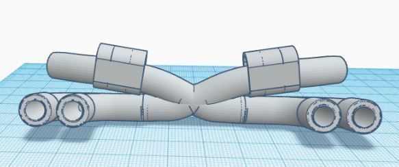 RC Drift Car Twin Exhaust System 1 10 Round Muffler 3D model 3D ...