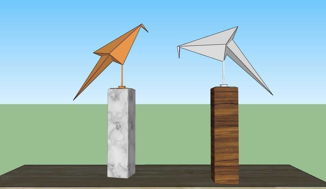 Origami Bird Sculpture 3D model | CGTrader