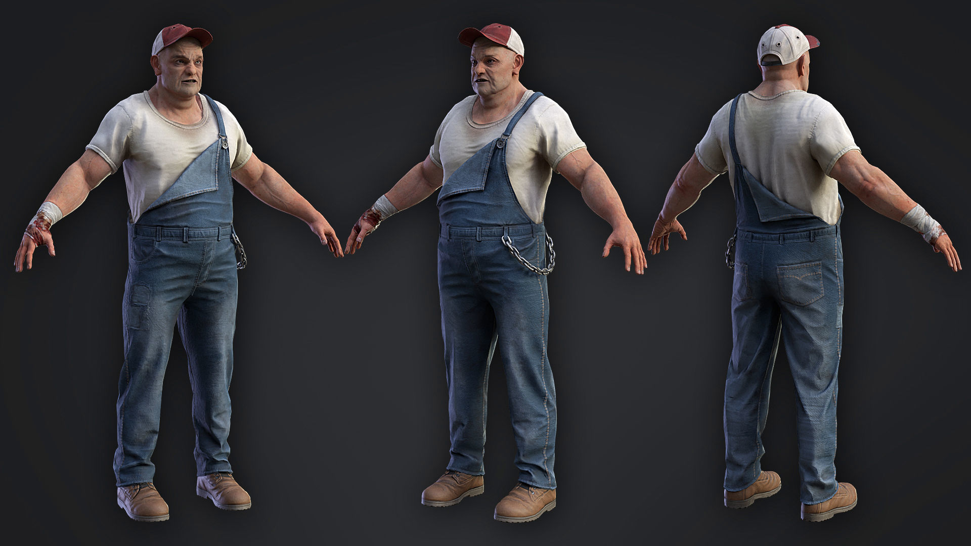 3D model The Redneck man holding chainsaw VR / AR / low-poly | CGTrader