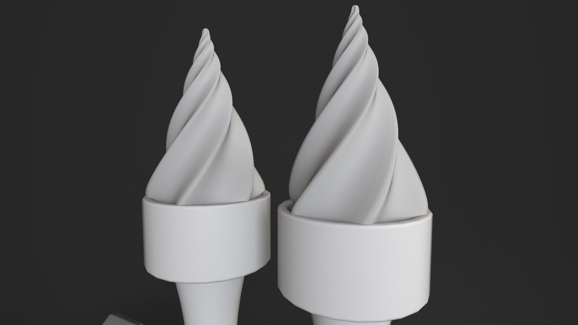 3D model Ice cream cones with flavors Version 2 VR / AR / low-poly ...