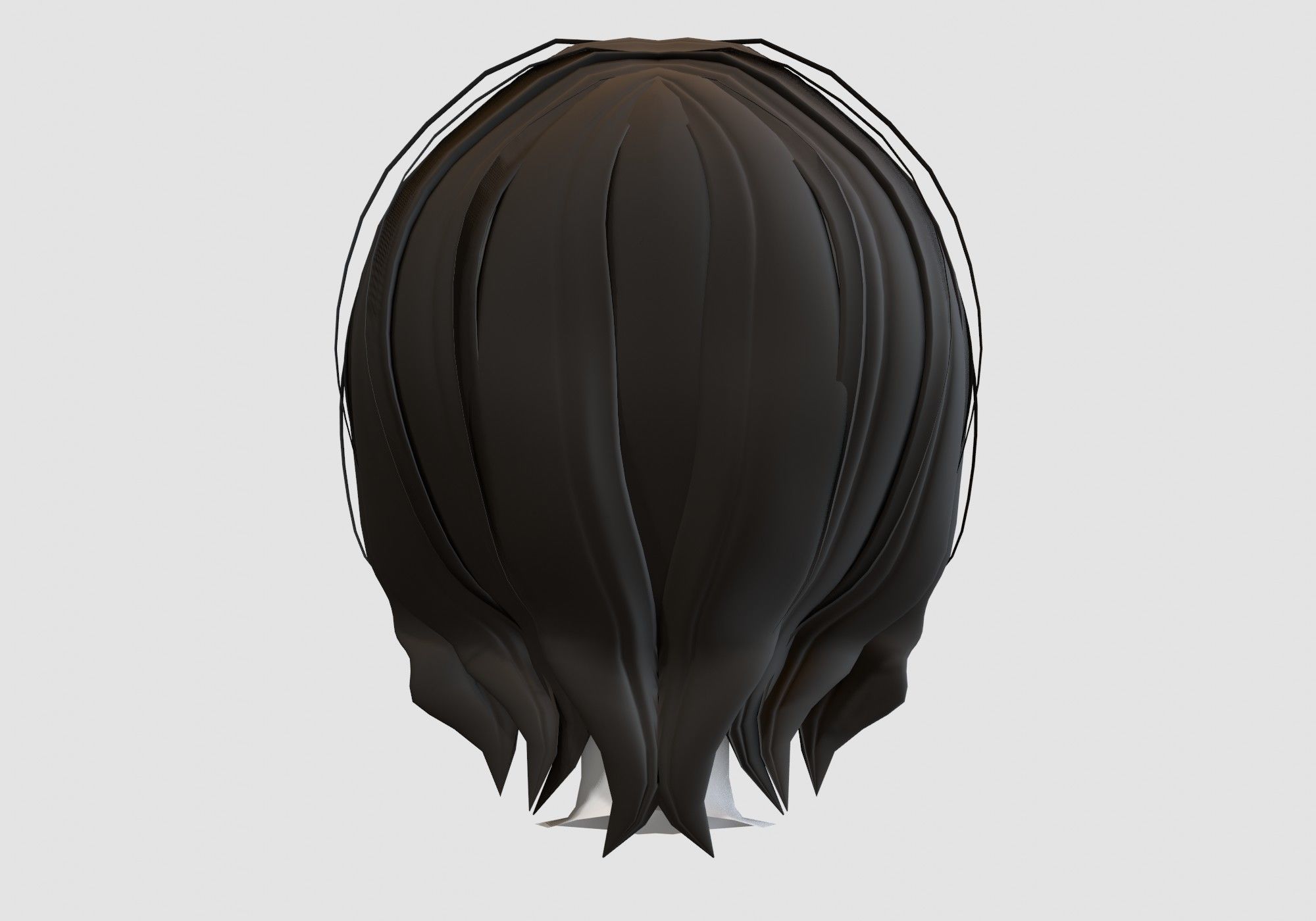hair female head wig 3D model | CGTrader