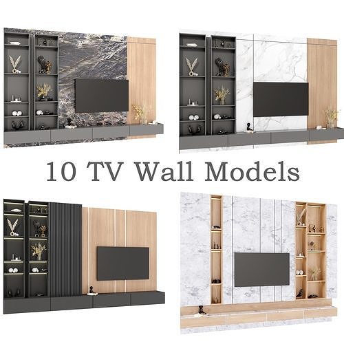 10 TV Wall Models 3D model | CGTrader