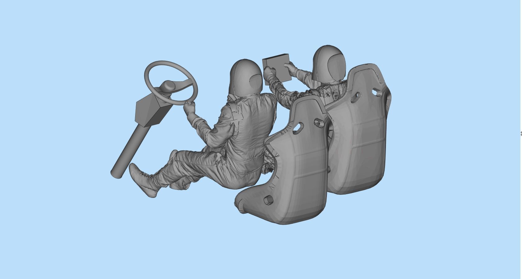 3D print ready Pilot Rally race car male Racing Driver 3D model 3D ...