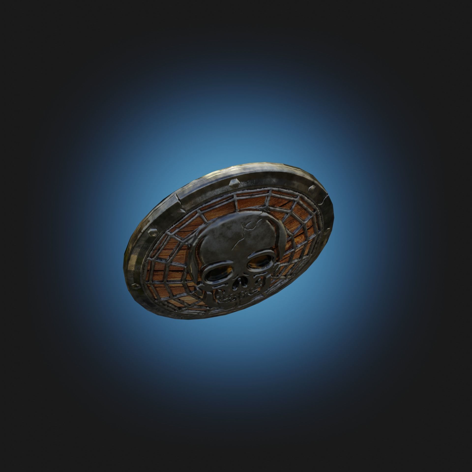 3D model Stylized death shield PBR low-poly game ready VR / AR / low ...