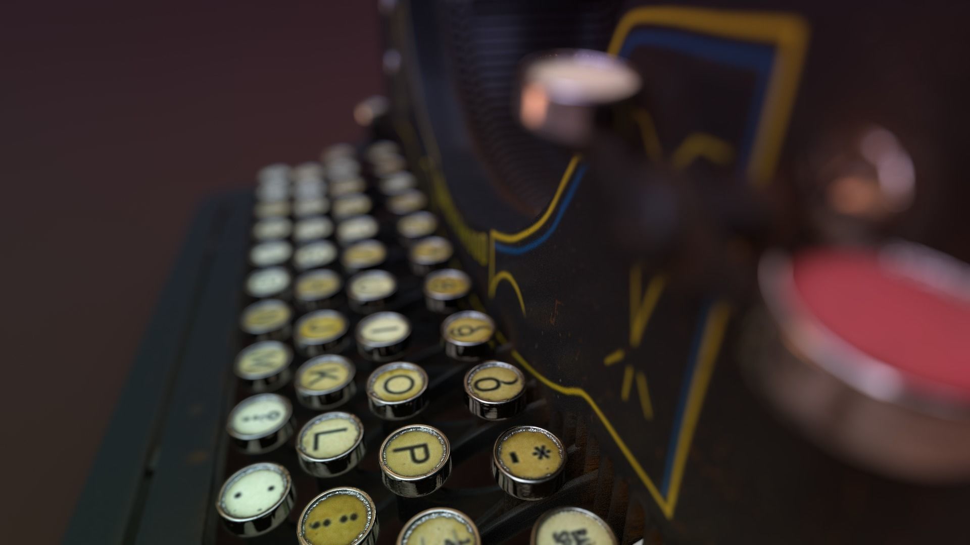 Typewriter PBR high poly with texture 3D model | CGTrader