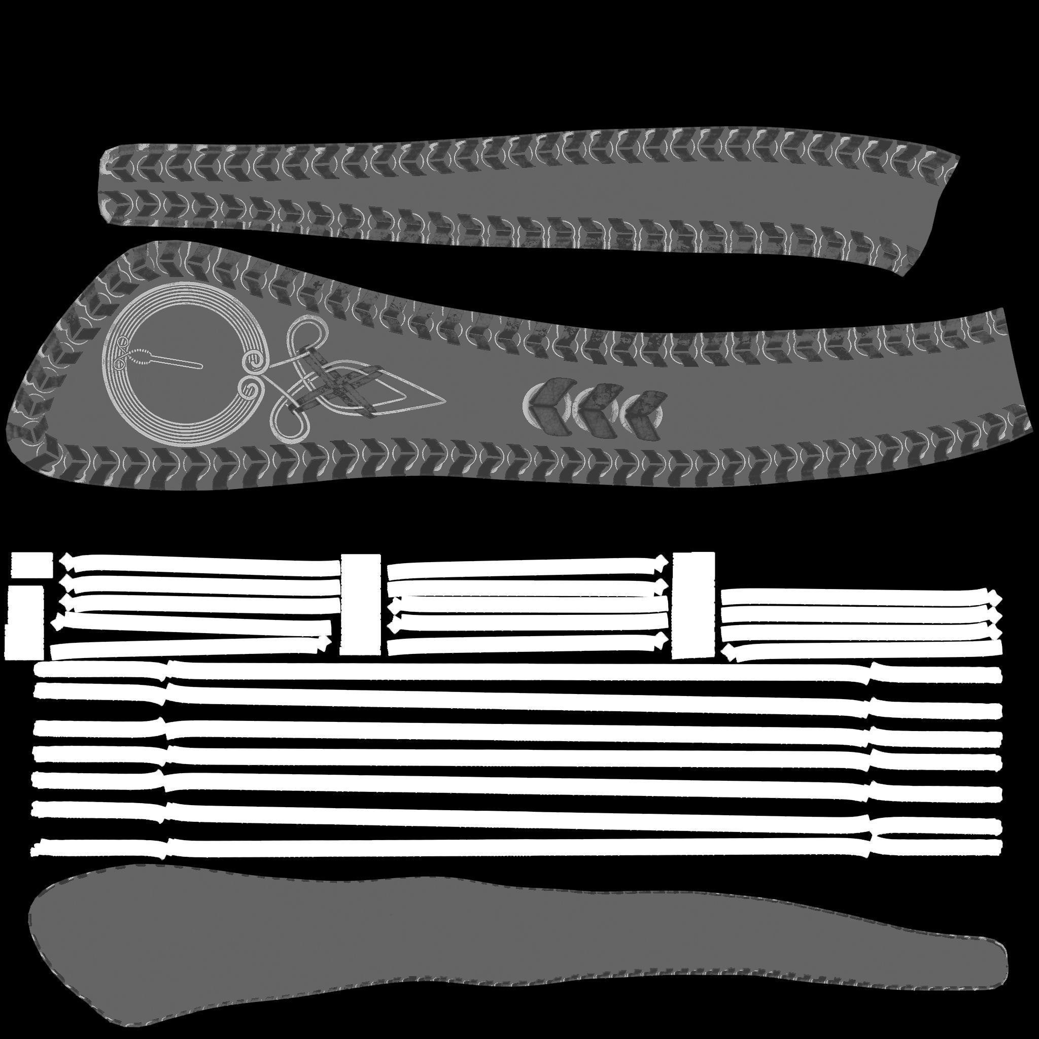 3D model Wide Leather Copper Chain Decorated Waist Belt VR / AR / low ...