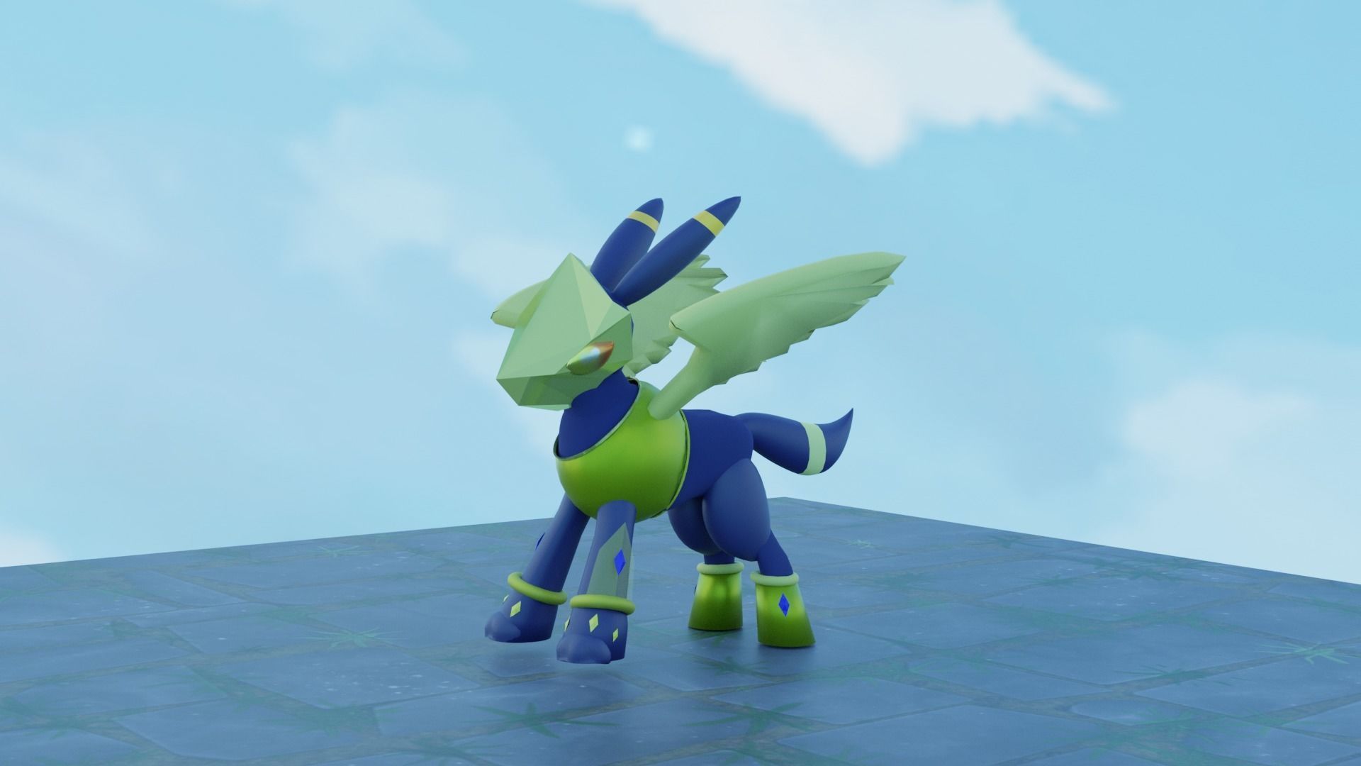 3D model New Pokemon and Digimon 3d model blender evee transformation ...