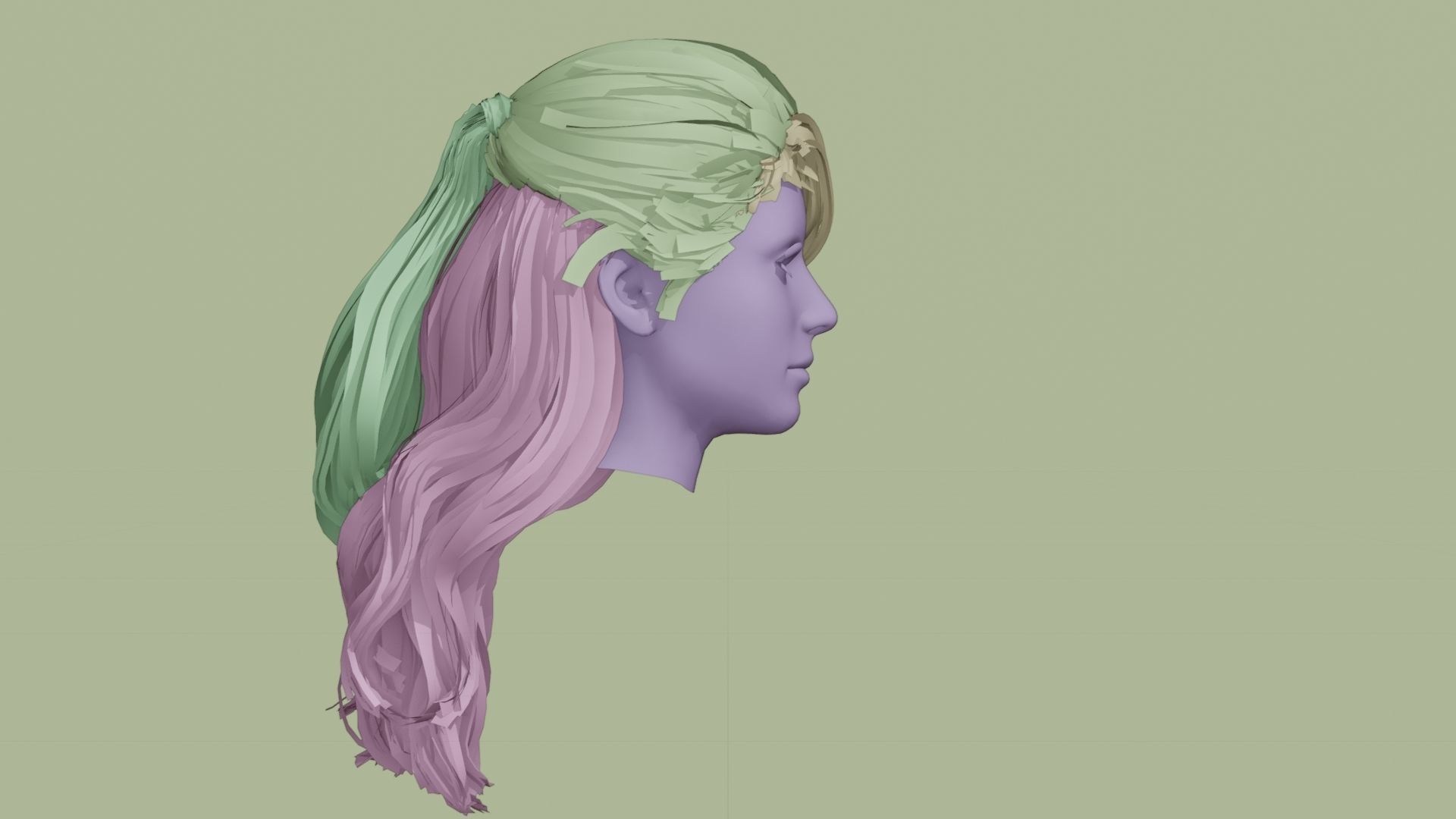 Realistic Female Hair 3D model | CGTrader