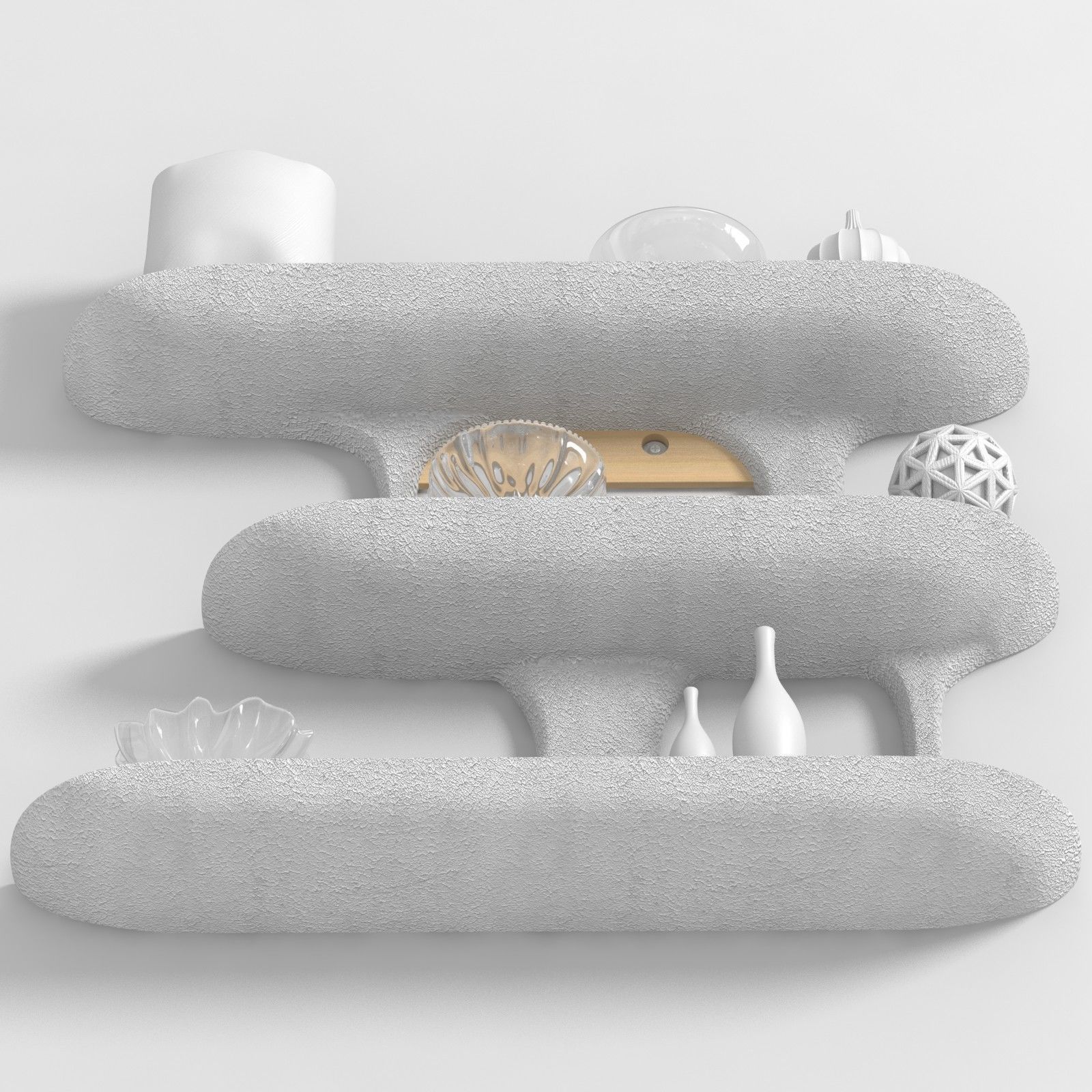 Custom made rounded curved stone shelf 3D model | CGTrader