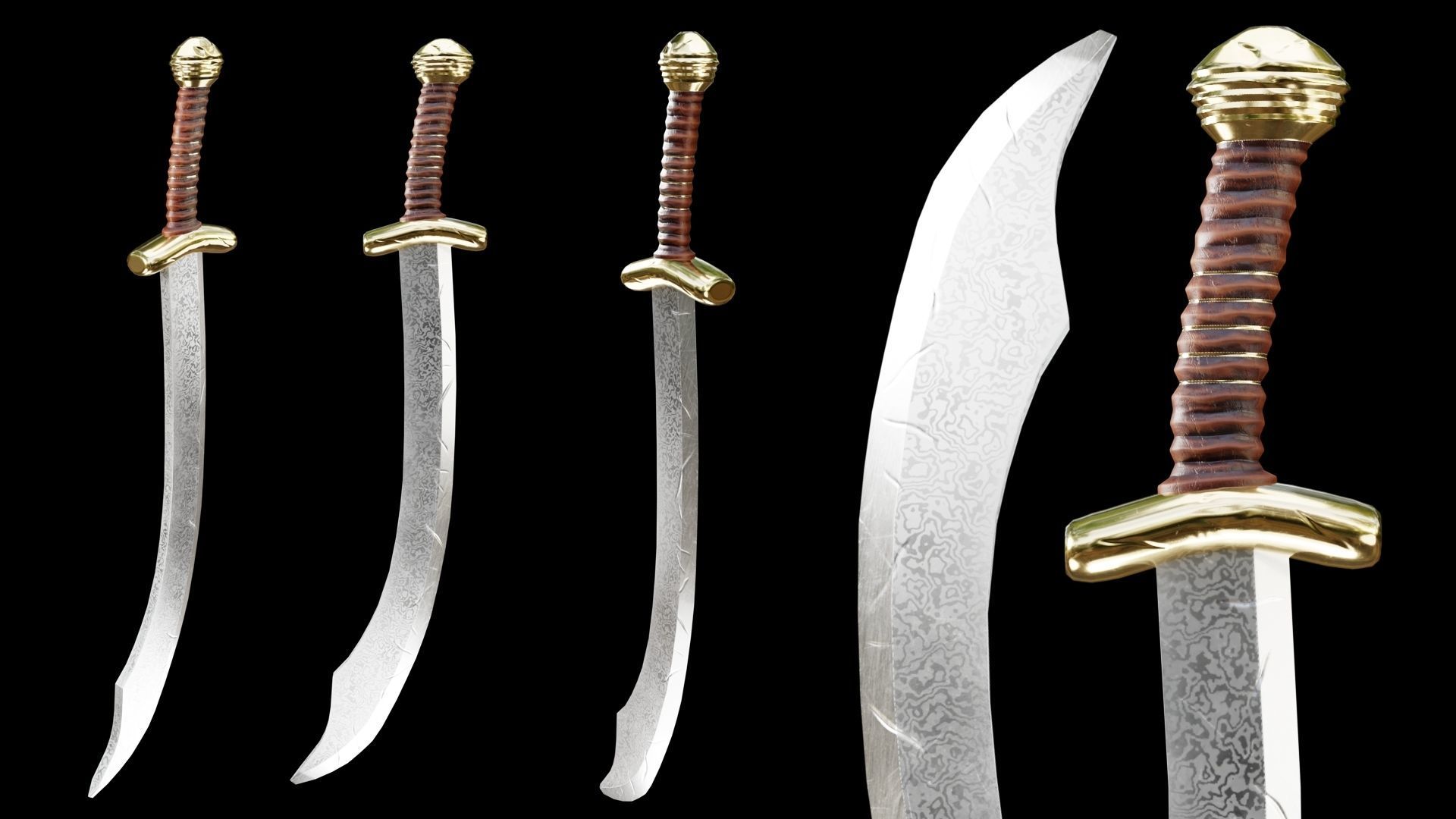 3D model PBR Arabic Sword Pack VR / AR / low-poly | CGTrader