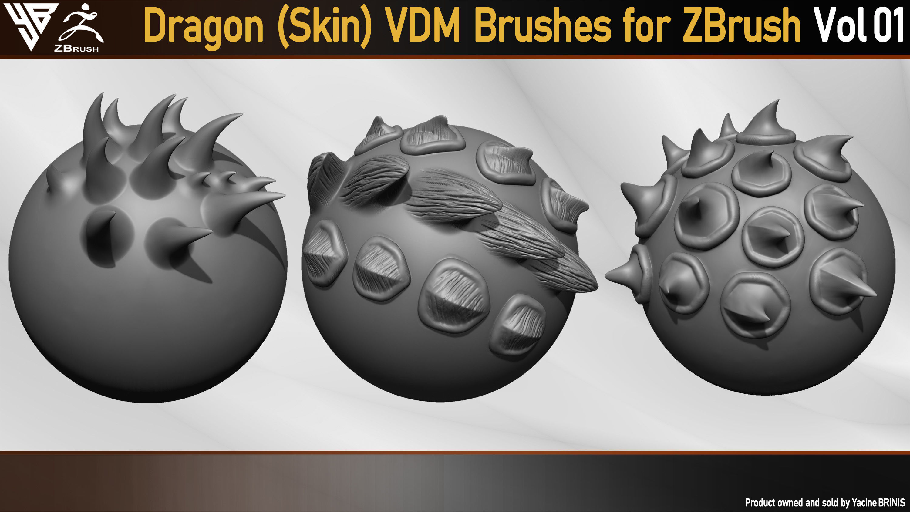 3D model Dragon Skin VDM Brushes for ZBrush Vol 01 VR / AR / low-poly ...