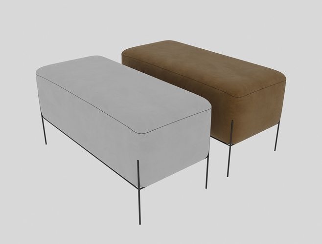 Poof for bedroom 3D model rigged | CGTrader