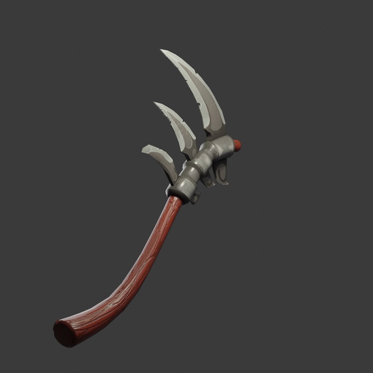 3D model Stylized type triple bladed scythe VR / AR / low-poly | CGTrader