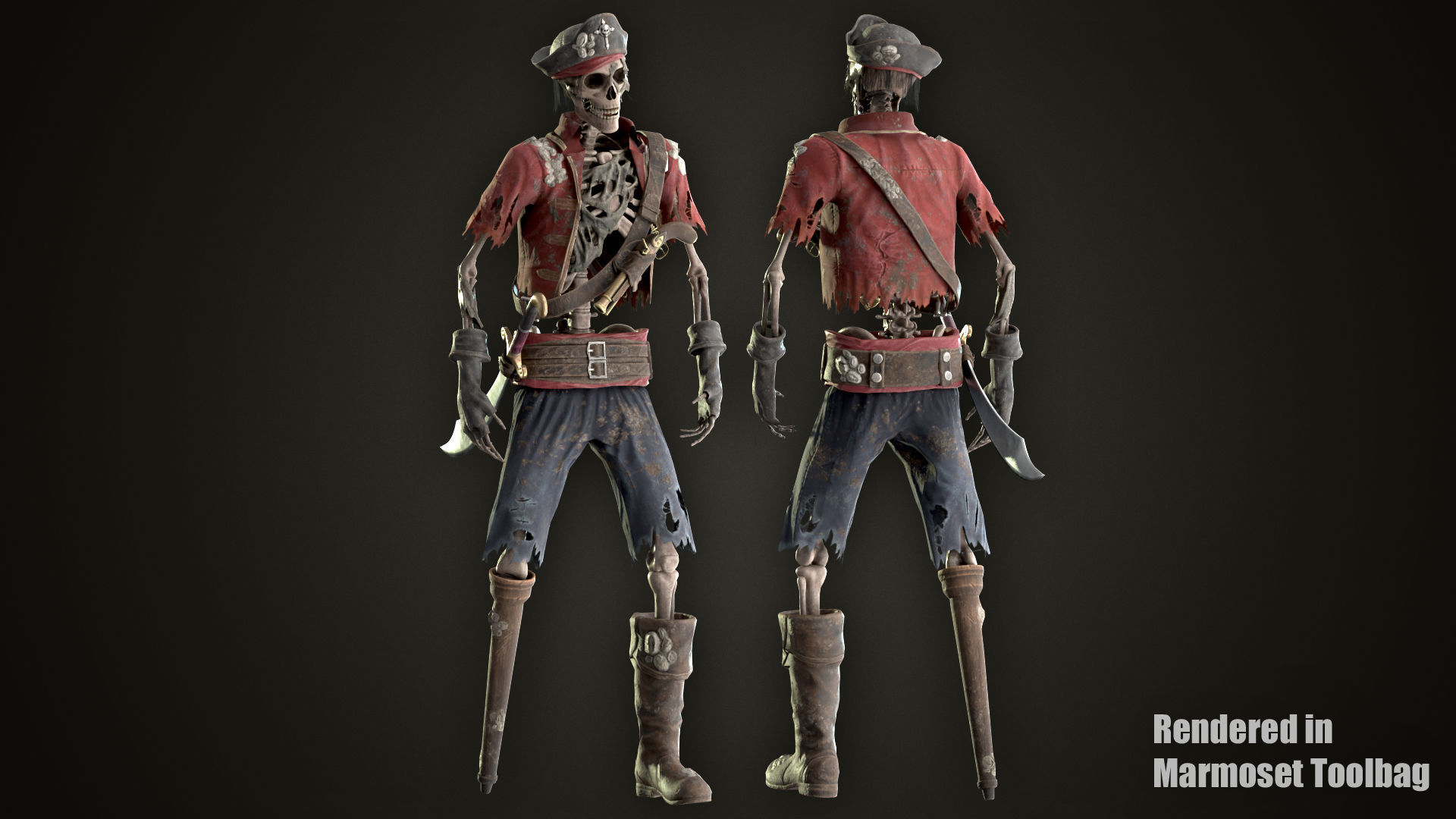 3D model Skeleton Capitan VR / AR / low-poly | CGTrader