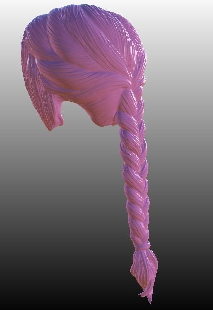 pink hair 3D model | CGTrader