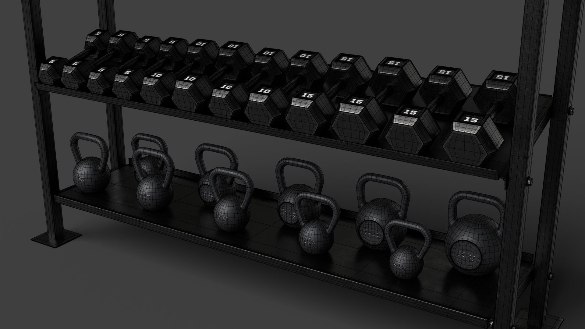 Rack with Sports Equipment 3D model | CGTrader