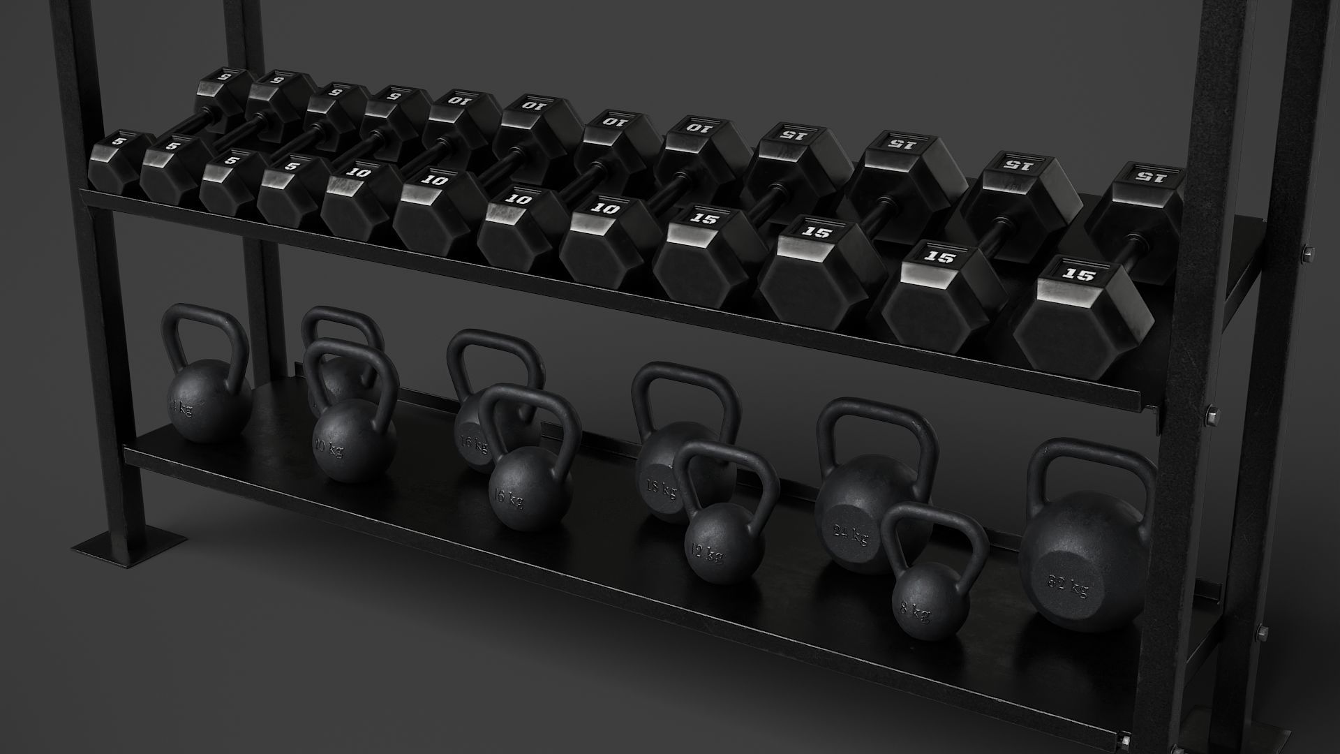 Rack with Sports Equipment 3D model | CGTrader