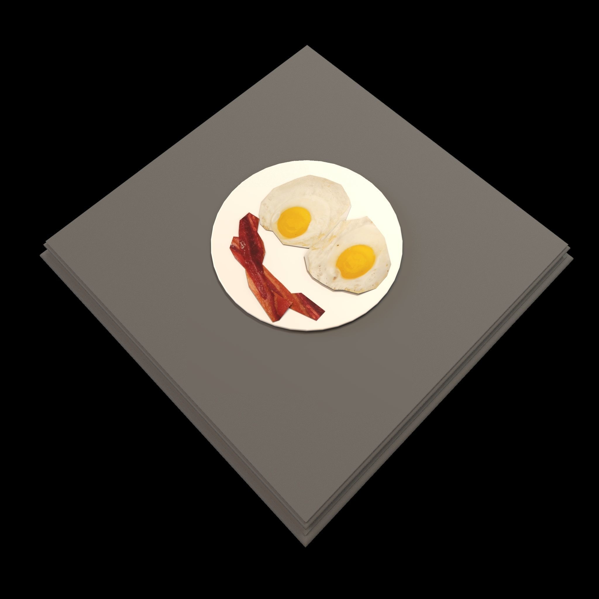 3D model Eggs And Bacon VR / AR / low-poly | CGTrader