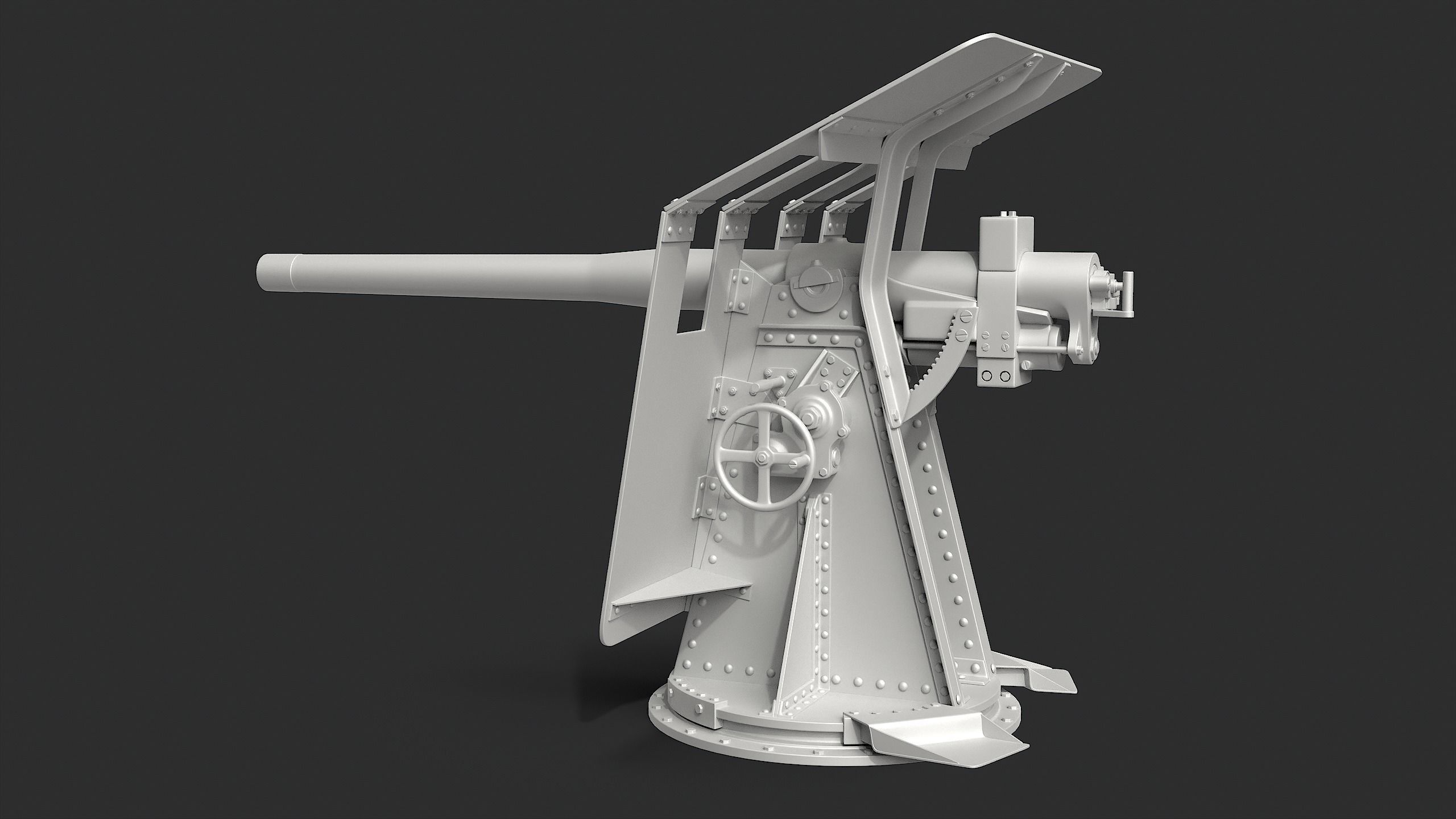 QF 12-pounder naval anti-aircraft cannon 3D model | CGTrader