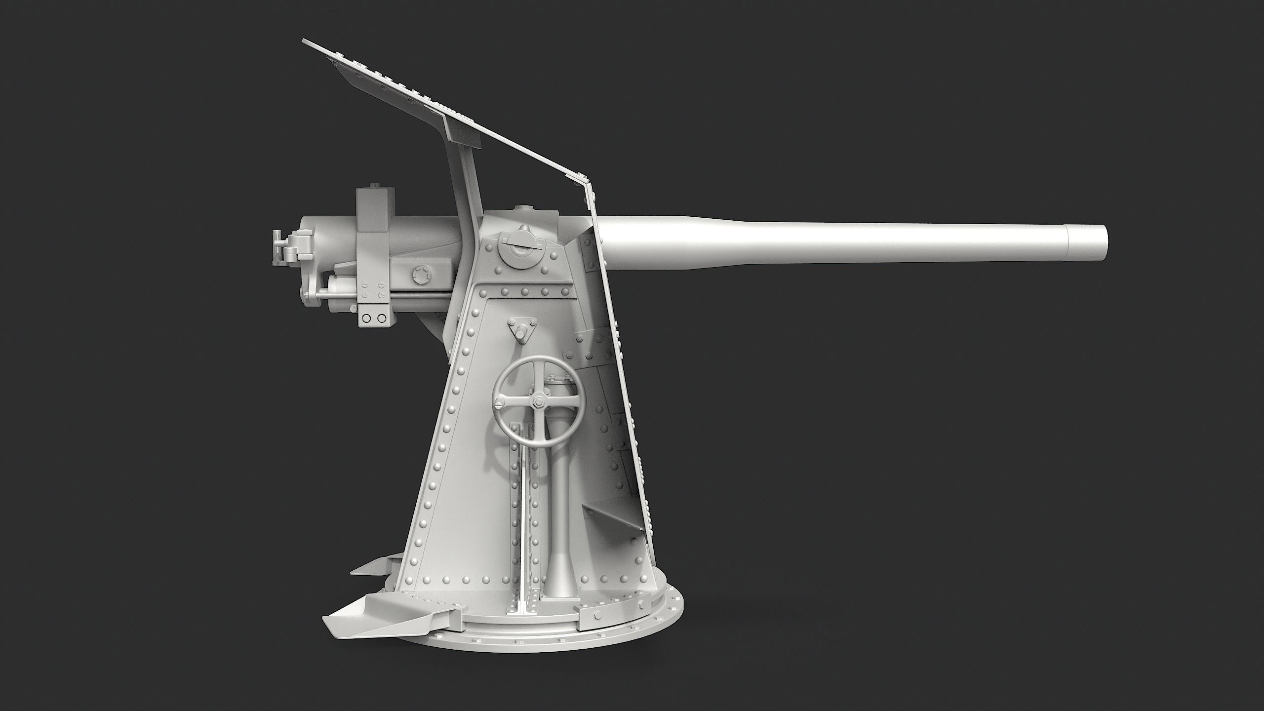 QF 12-pounder naval anti-aircraft cannon 3D model | CGTrader