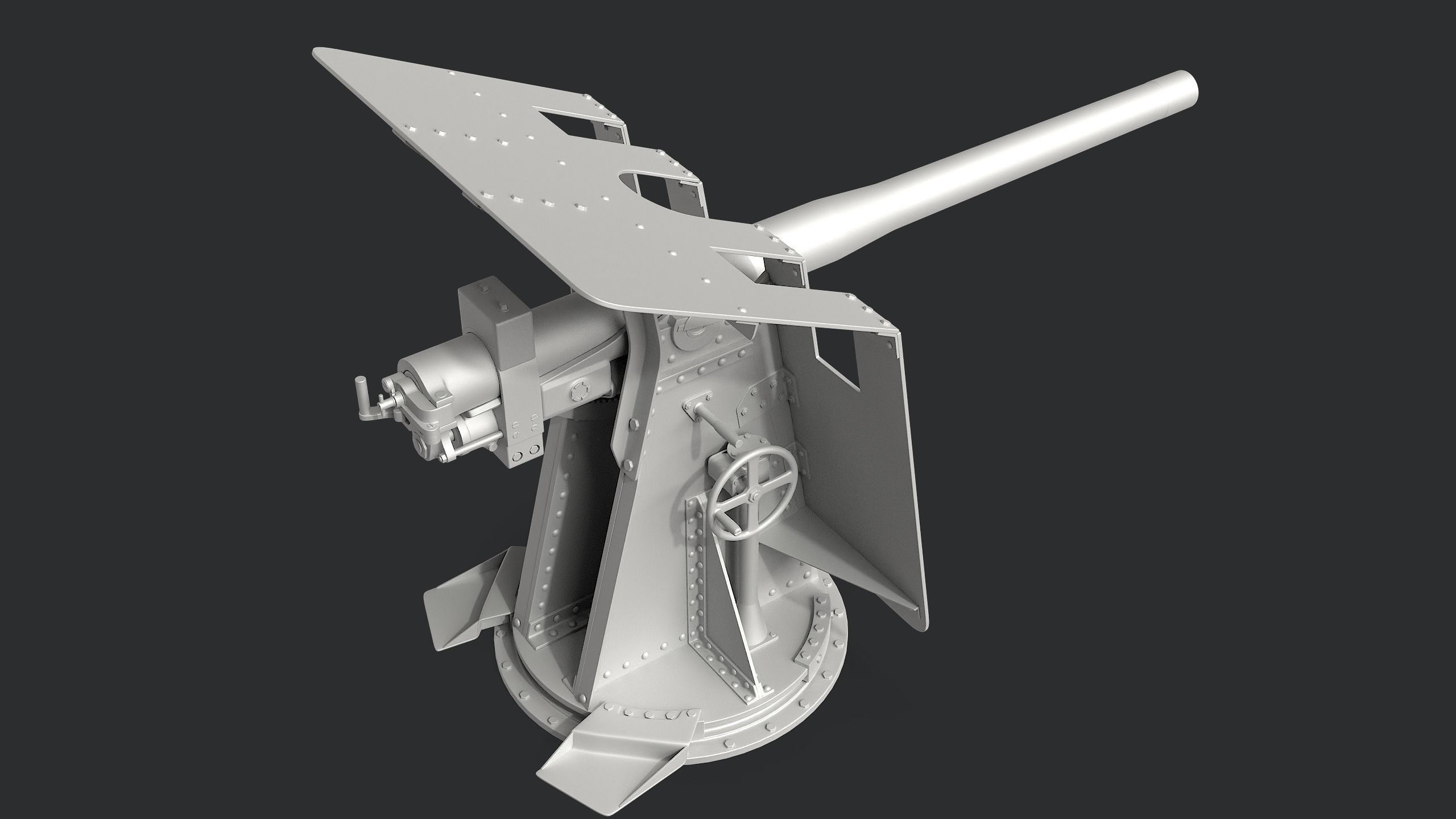 QF 12-pounder naval anti-aircraft cannon 3D model | CGTrader