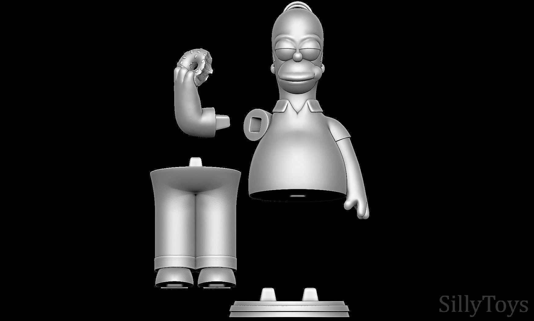 Homer Simpson Eating Donut - The Simpsons 3D model 3D printable | CGTrader