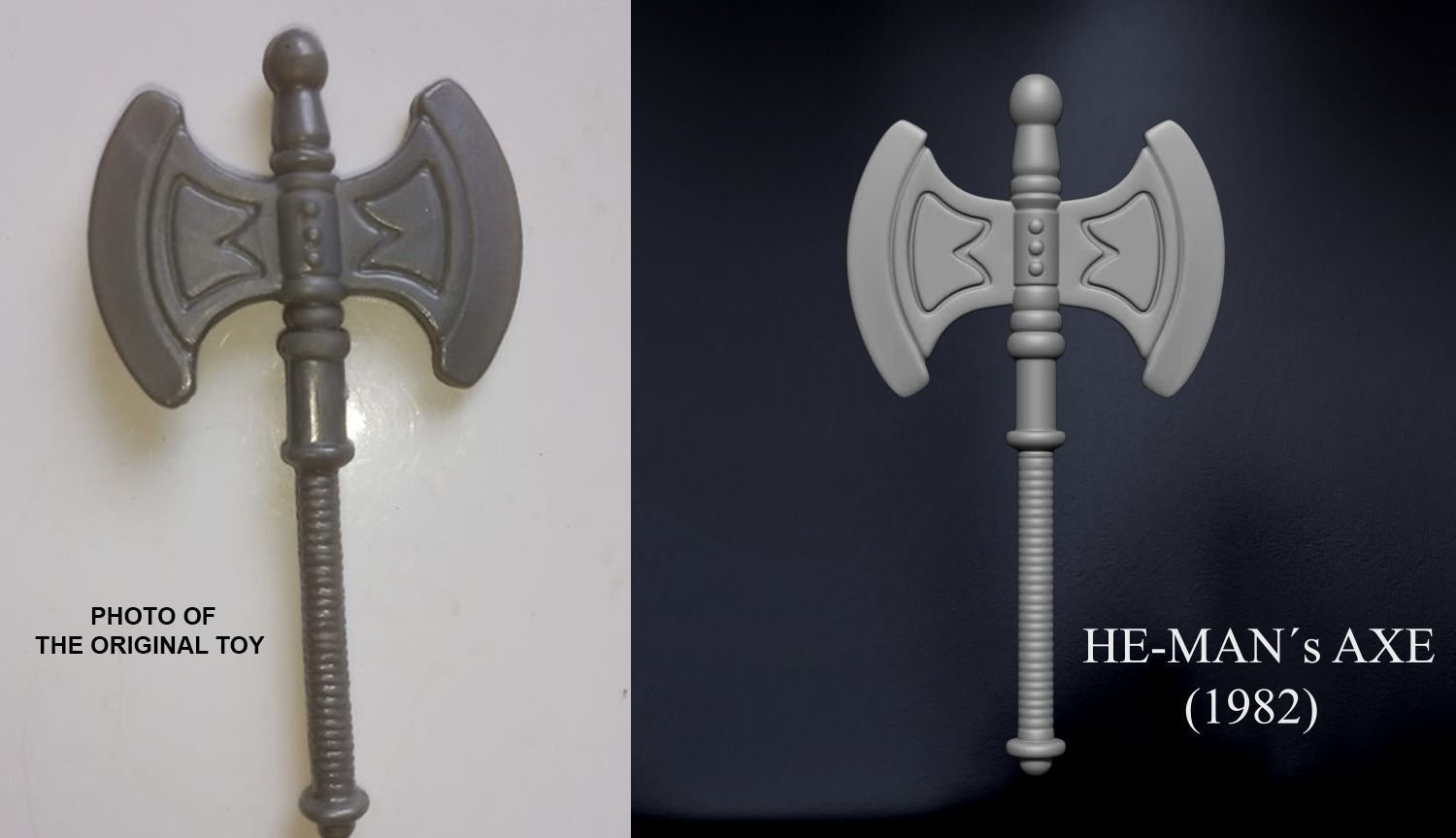 3D PRINTABLE HE-MAN AXE AND POWER SWORD - 1982 - HEMAN WEAPON 3D model ...
