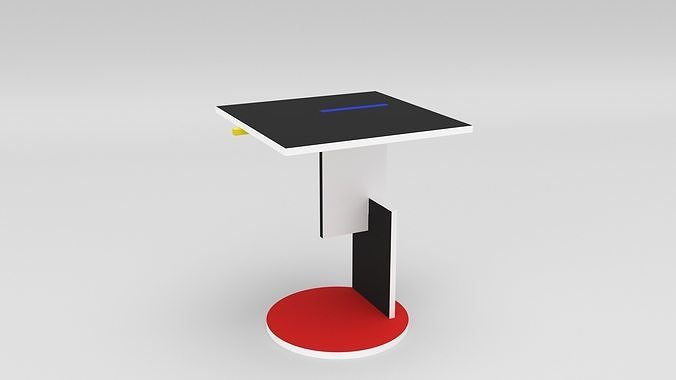 Rietveld schroeder table 1922 3D model rigged | CGTrader