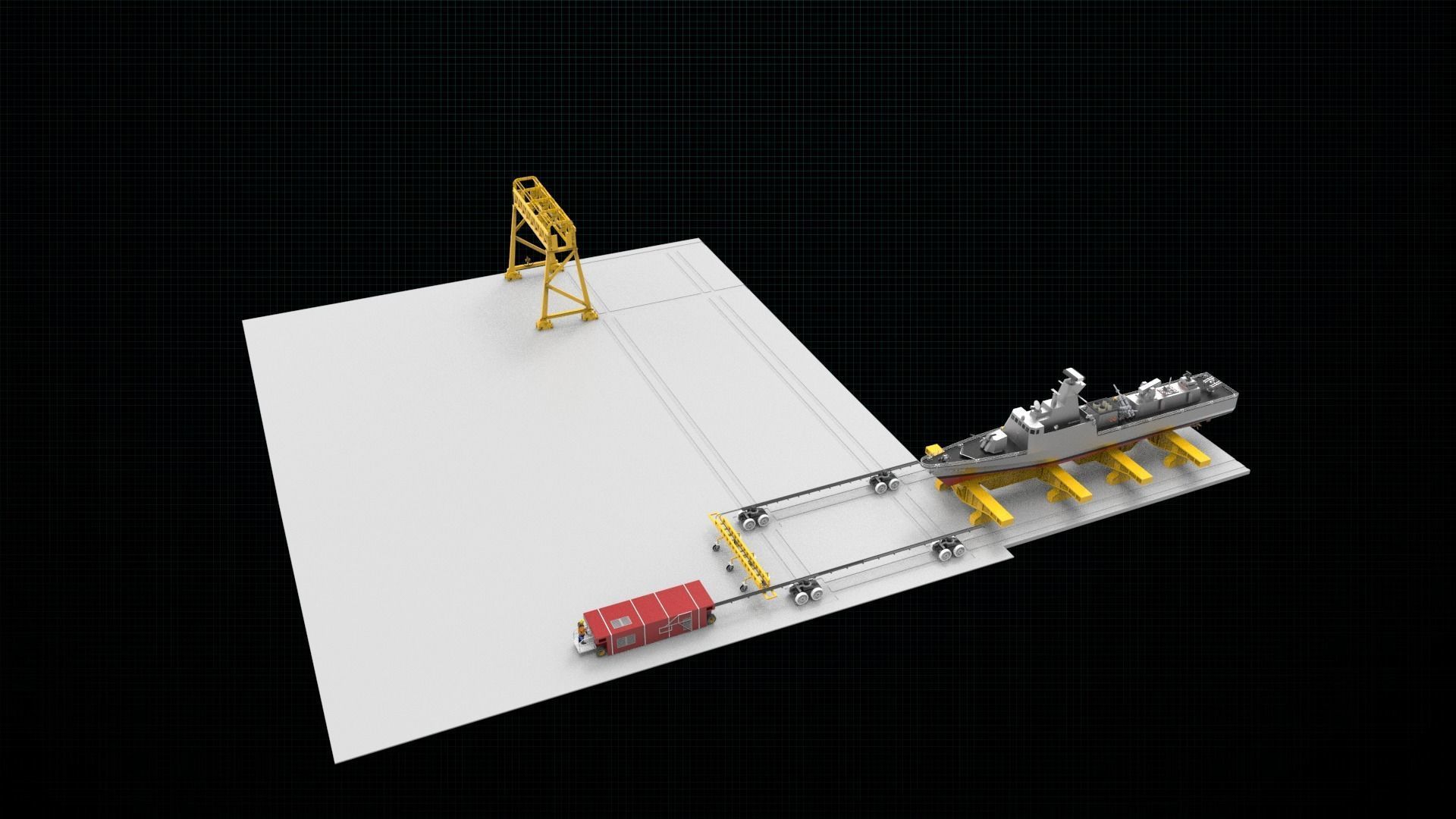 shipyard model ship on dock 3D model | CGTrader