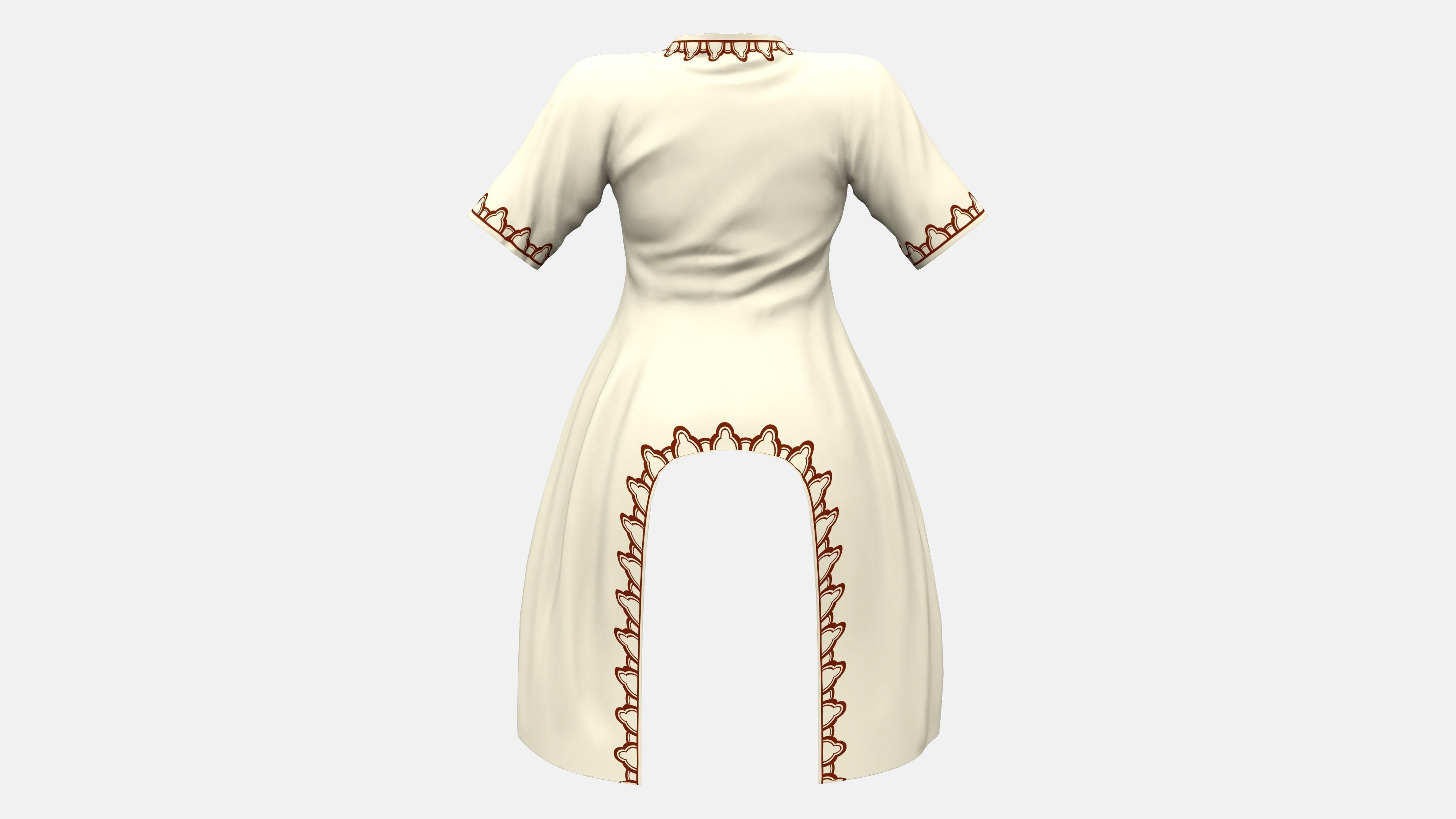 3D model Japanese Anime Style Open Front Overcoat VR / AR / low-poly ...